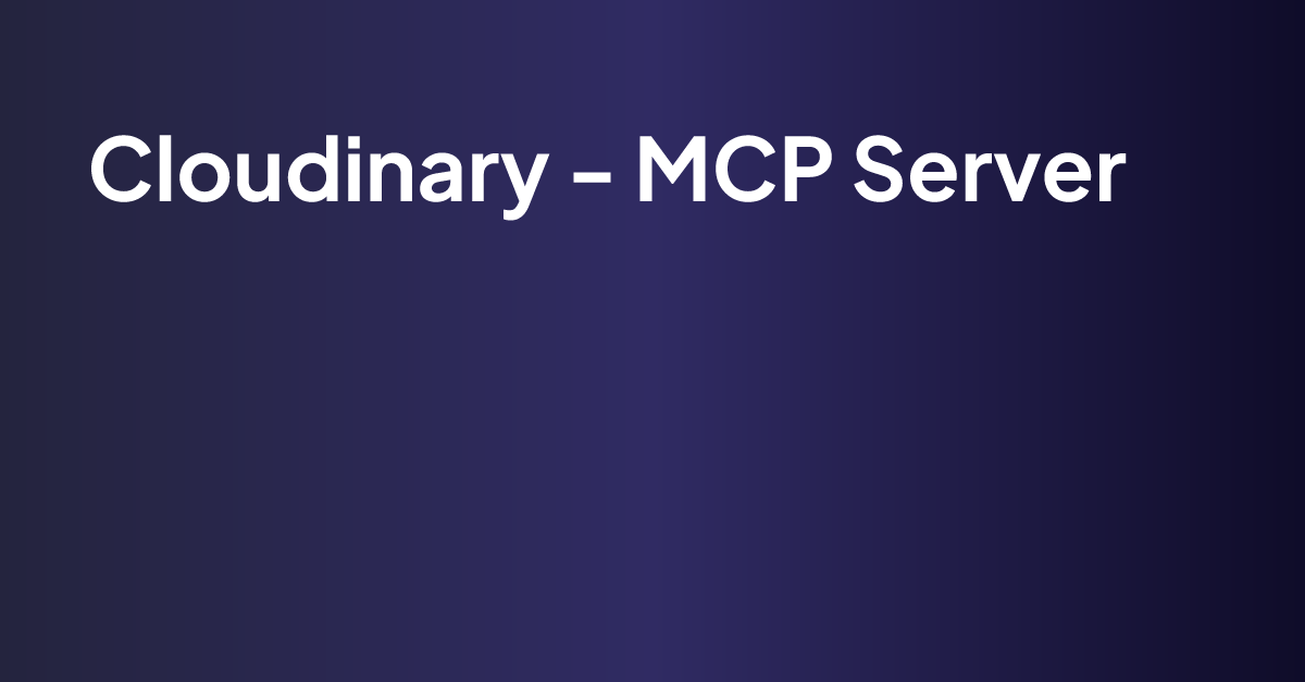 Cloudinary - MCP Server